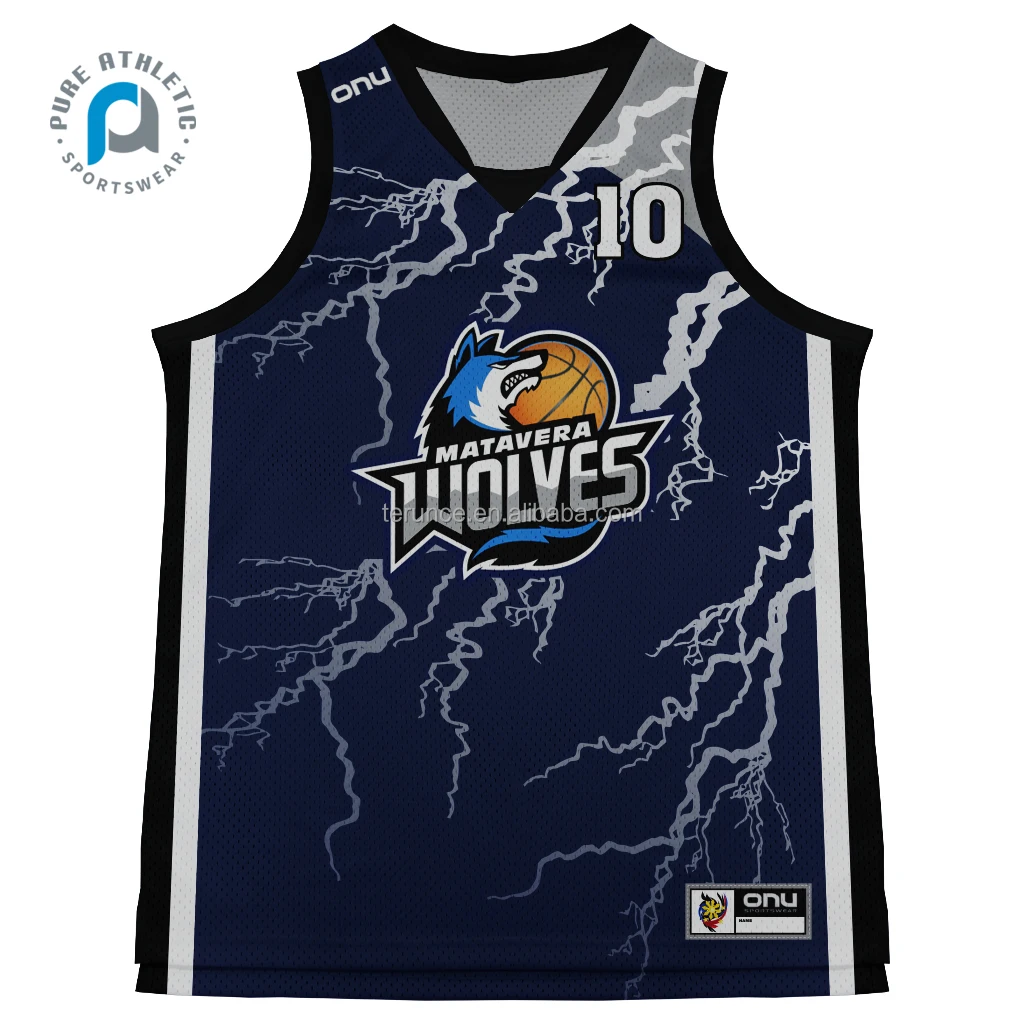 Pure Oem Basketball Uniforms Jersey Matavera Wolves Printing Breathable ...