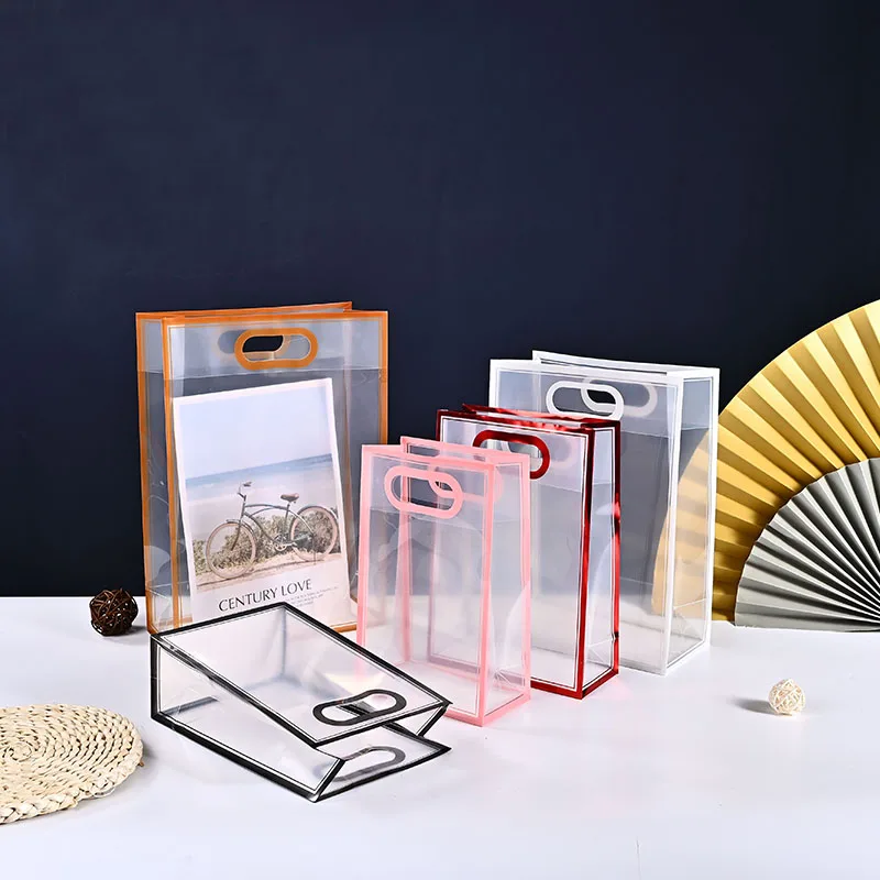 High Quality Clear Plastic Gift Bag with Handles Graduation Reusable PP ...