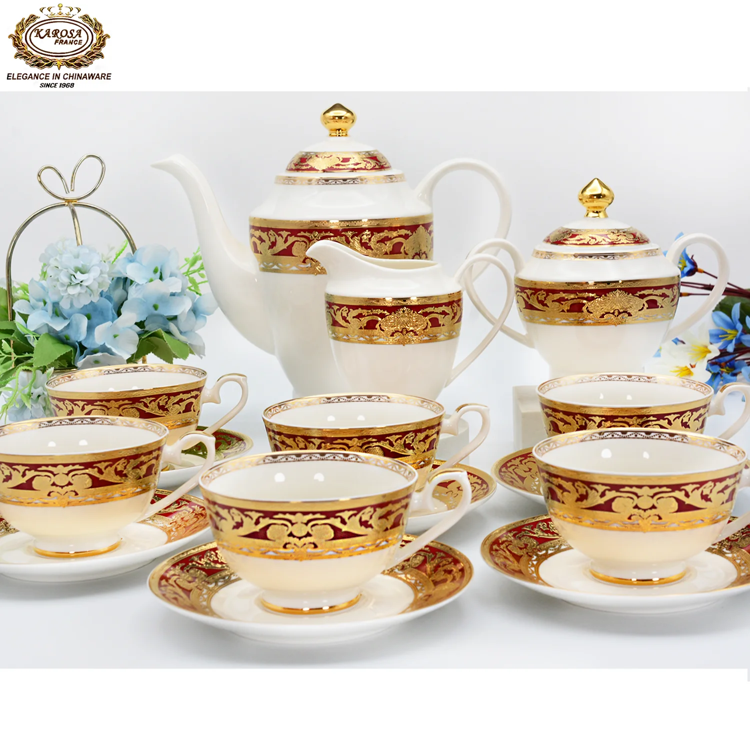 Luxury Embossed Gold Dinner Set - Customizable Bone China