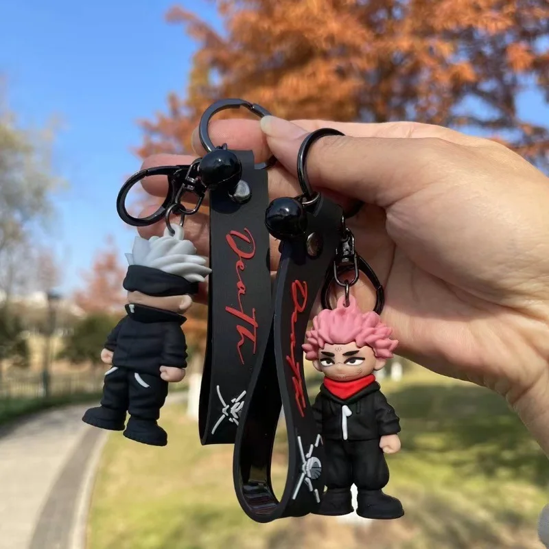 2 Styles Anime Jujutsu Kaisen Gojo Geto Figure Keychain Key Ring ...