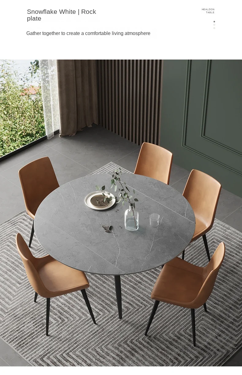 Retractable Stone Plate Dining Table Modern Light Luxury Small ...