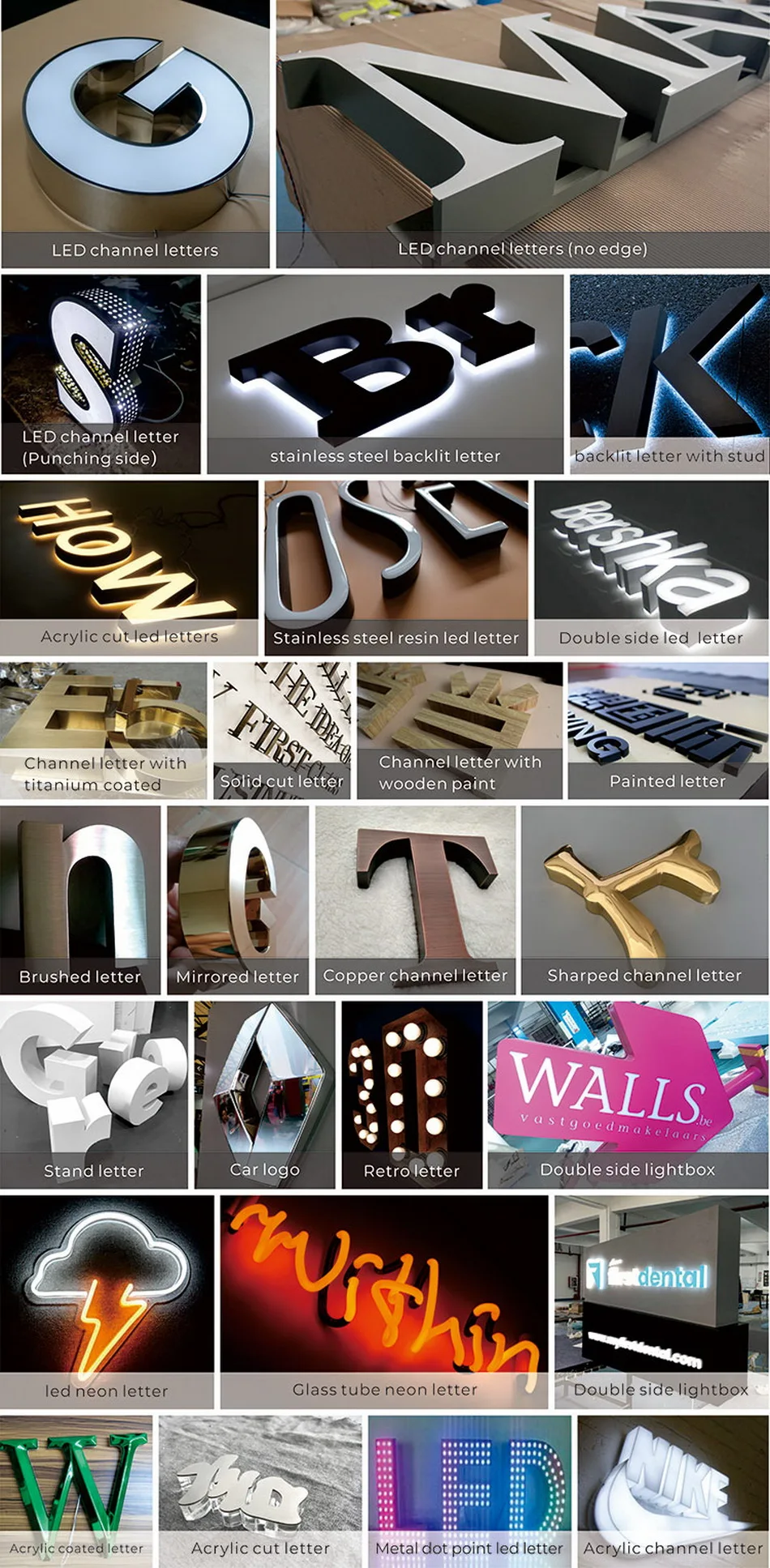 Custom Outdoor Storefront 3d Outdoor Advertising Led Letters Stainless ...