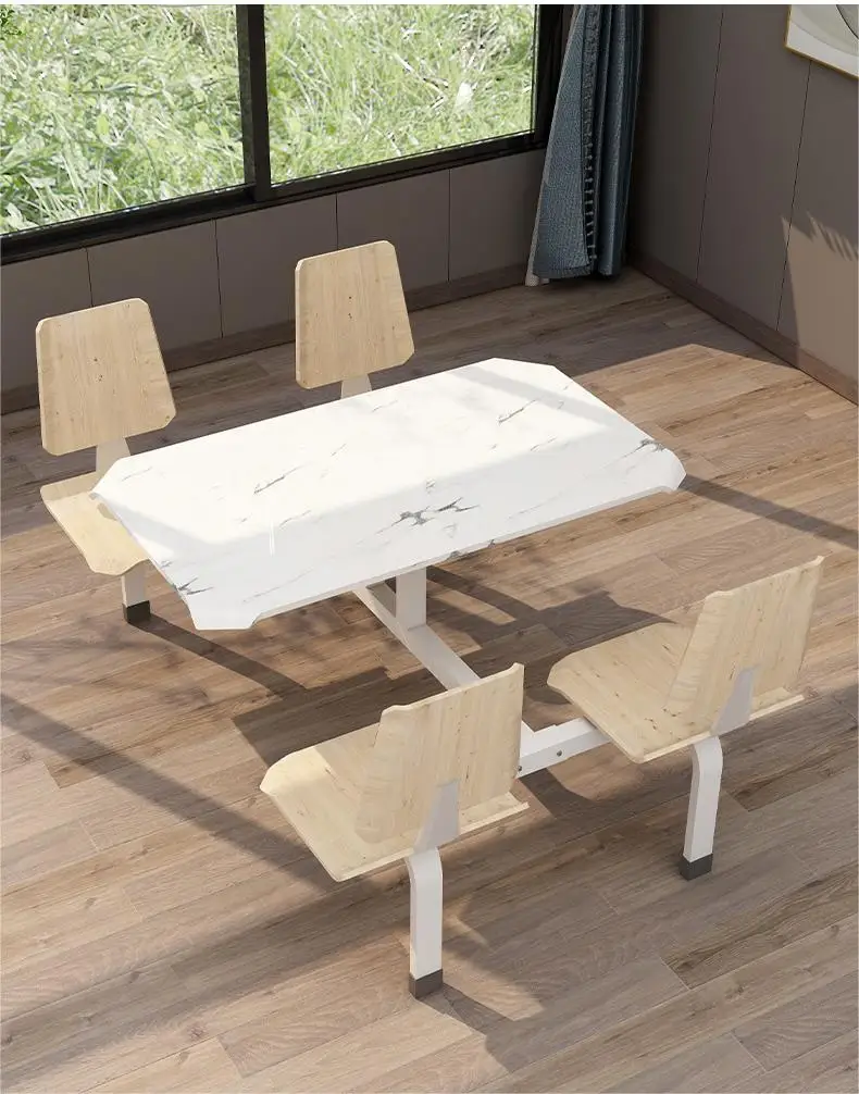 Modern School Connected Canteen Table And Chairs Food Court Tables And ...