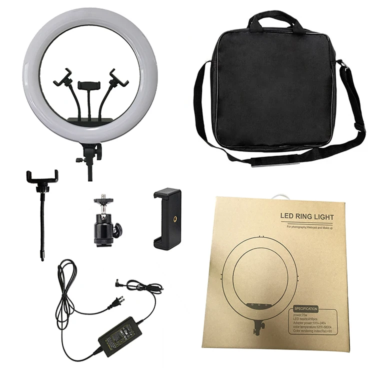 18 Inch Led Ring Light 70w Bi-color Dimmable Photo Studio Video Film ...