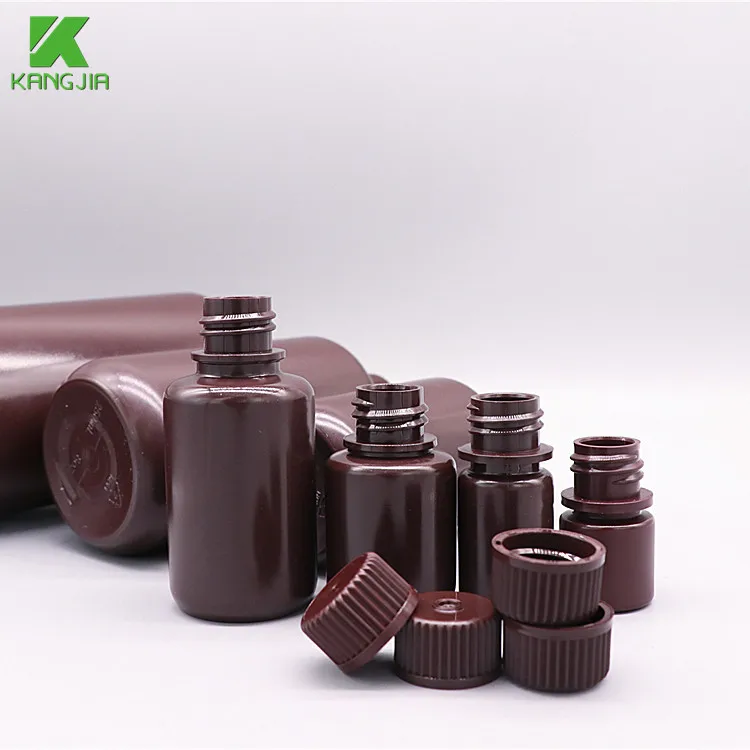 Round Chemical 15ml Plastic Reagent Bottles Hdpe Reagent Vials Amber ...