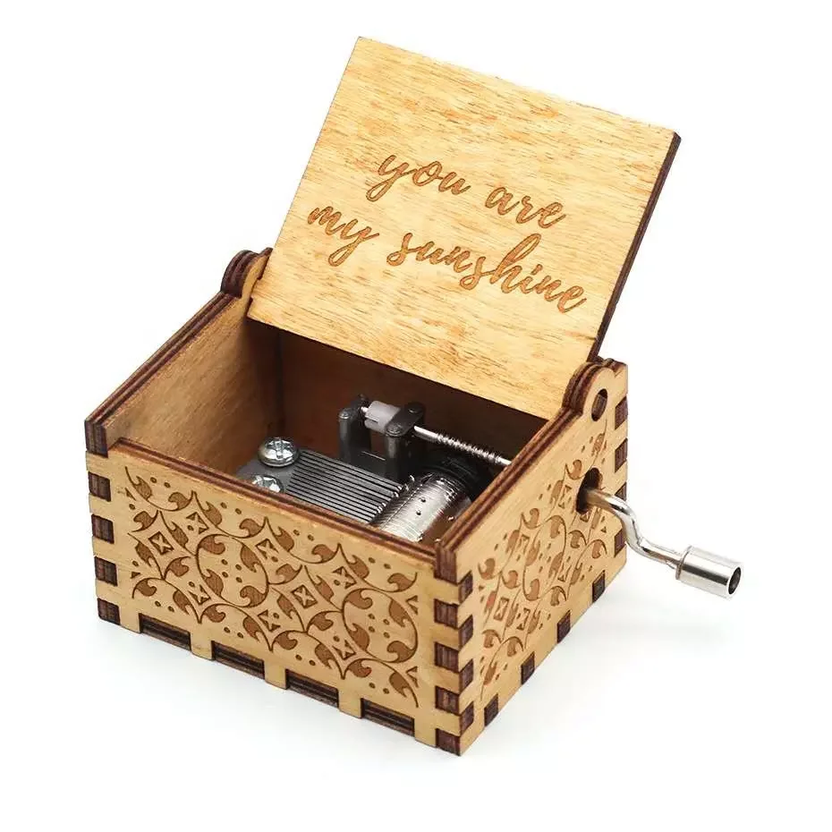 Ever Bright Mini Music Box Wooden Hand Crank Music Box Mechanism For ...