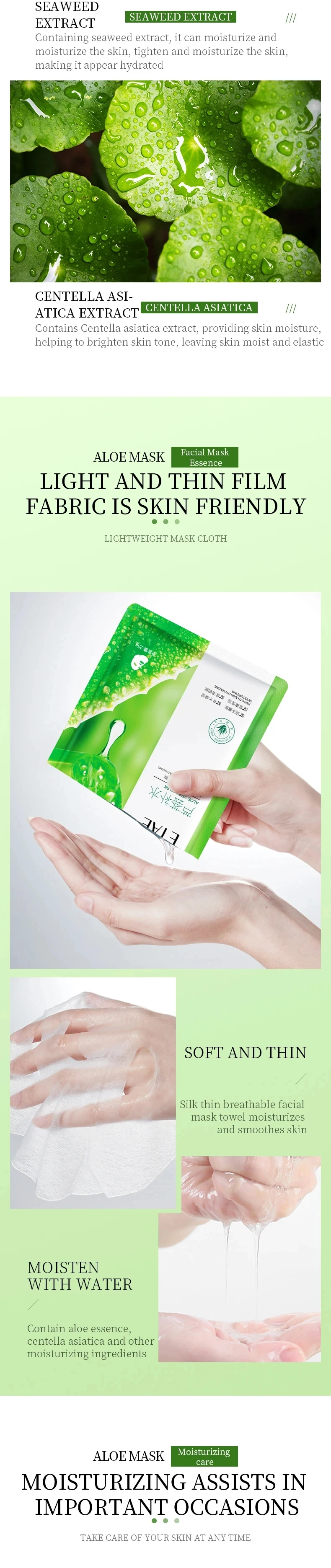 Veze Aloe Face & Body Mask Hydrating And Moisturizing Skin Rejuvenation ...