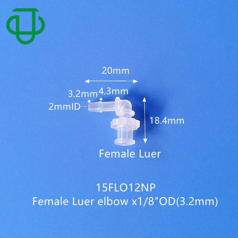 JU Plastic 90 Degree Elbow L Type Medical Female Luer Lock Connector