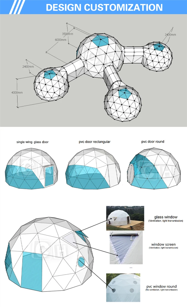 Wholesale High Quality 6m Dome Tent Hotel Geodesic Dome Tent Glamping ...