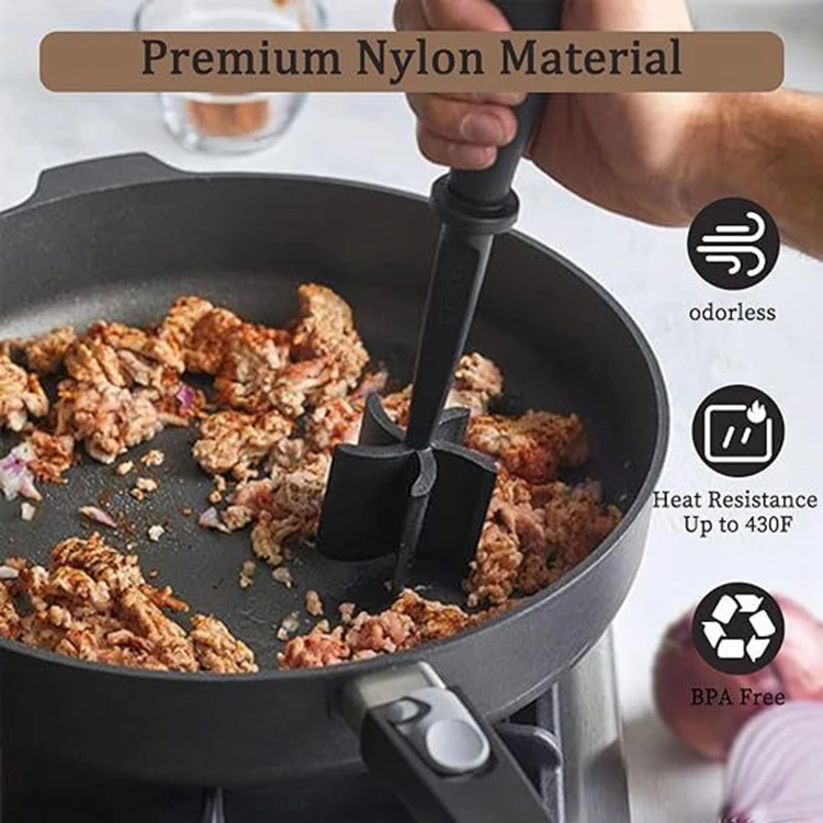 Non Stick Meat Chopper For Ground Beef,Heat Resistant Meat Masher For ...