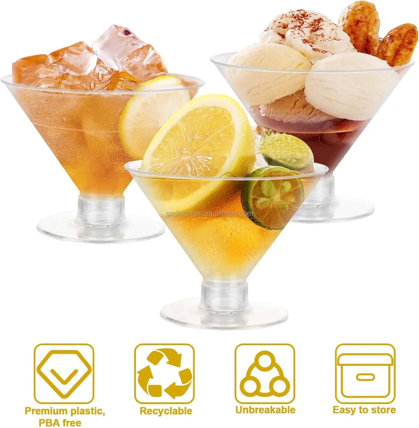 Disposable 5oz Plastic Martini Glasses - High Quality PC