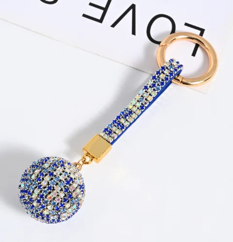 Wholesale Cute Crystal Keychains Bling Bling Rhinestone Ball Keychains ...