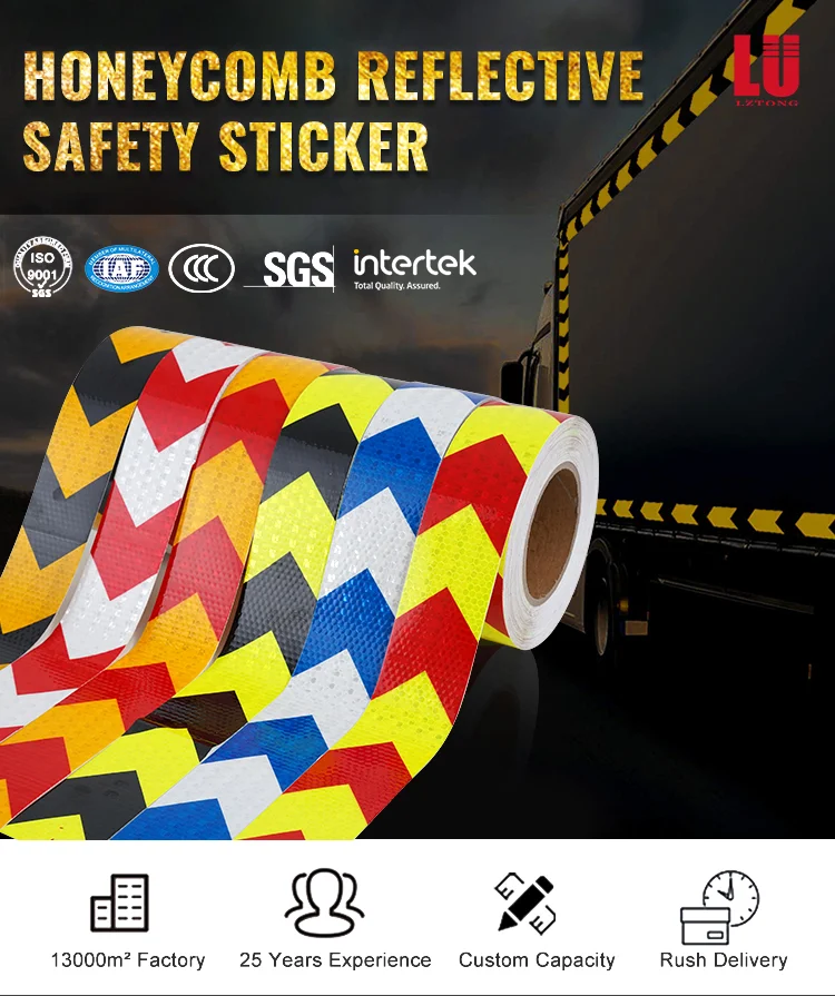 High Light Visibility PVC Crystal Lattice Reflective Tape Reflector ...