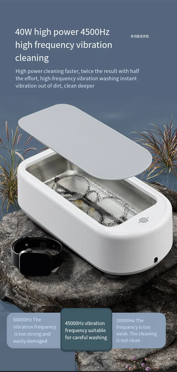 Portable Professional Ultrasonic Cleaner Mini Jewelry Cleaner Small ...