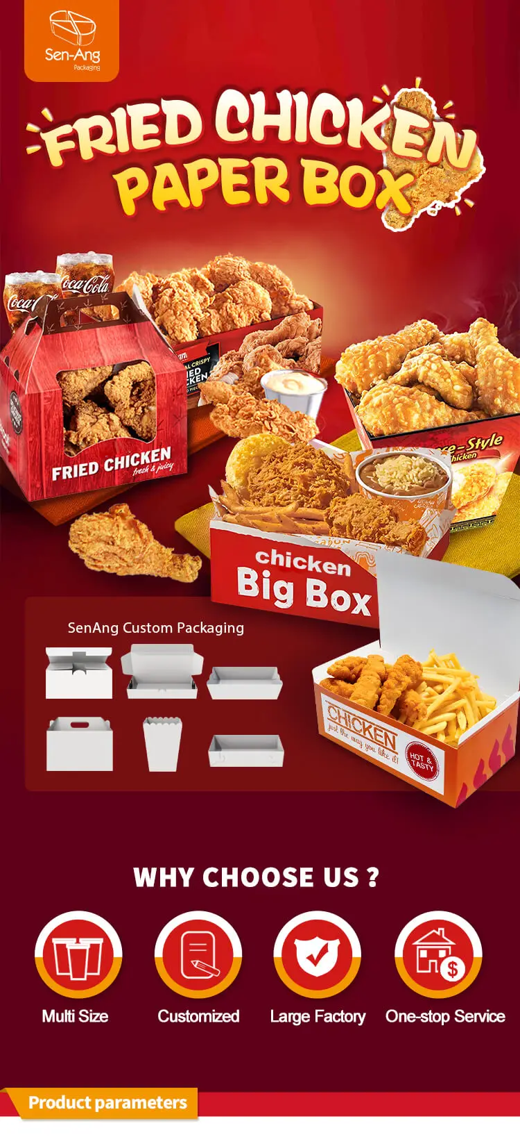 Custom Logo Fried Chicken Wings Box - Fast Food Takeout