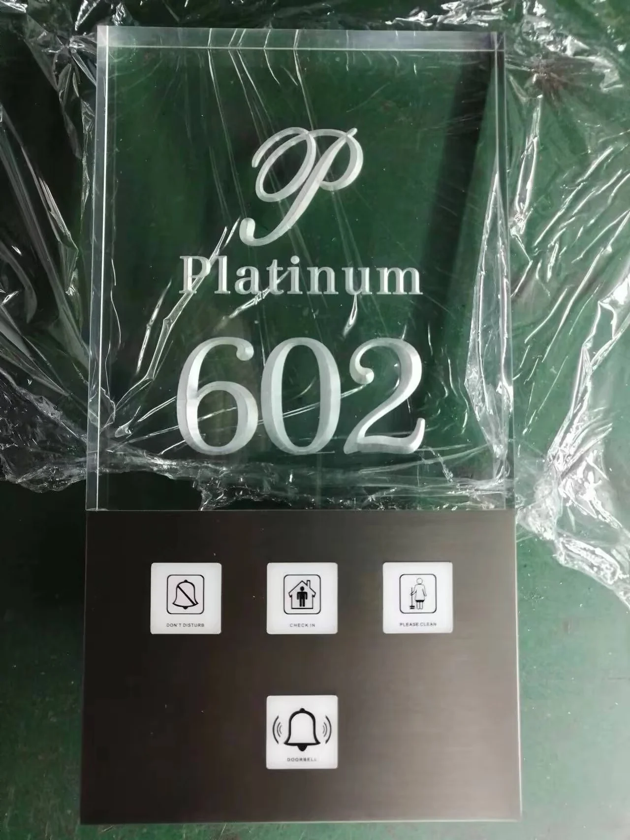Crystal Doorplate - Customizable Hotel Room Number Panel