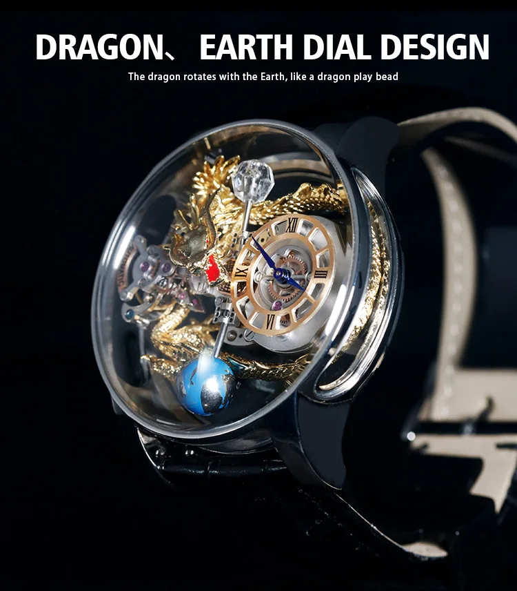 Customizable Logo Fashion Dragon Minimalist Wrist Watches for Men