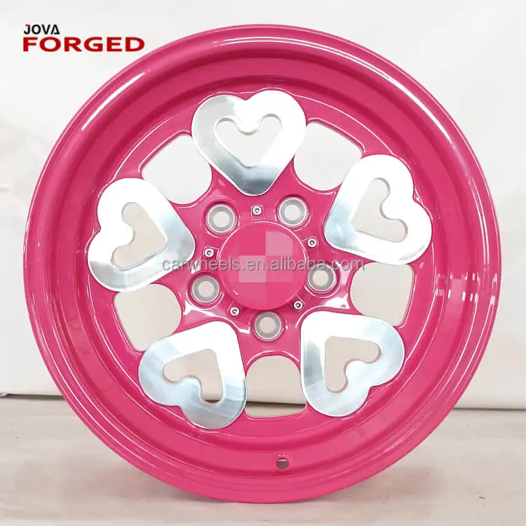 Deep Dish Rims Monoblock 5 Hole 5x108 Size R16 15 Pink Heart Car Wheel ...