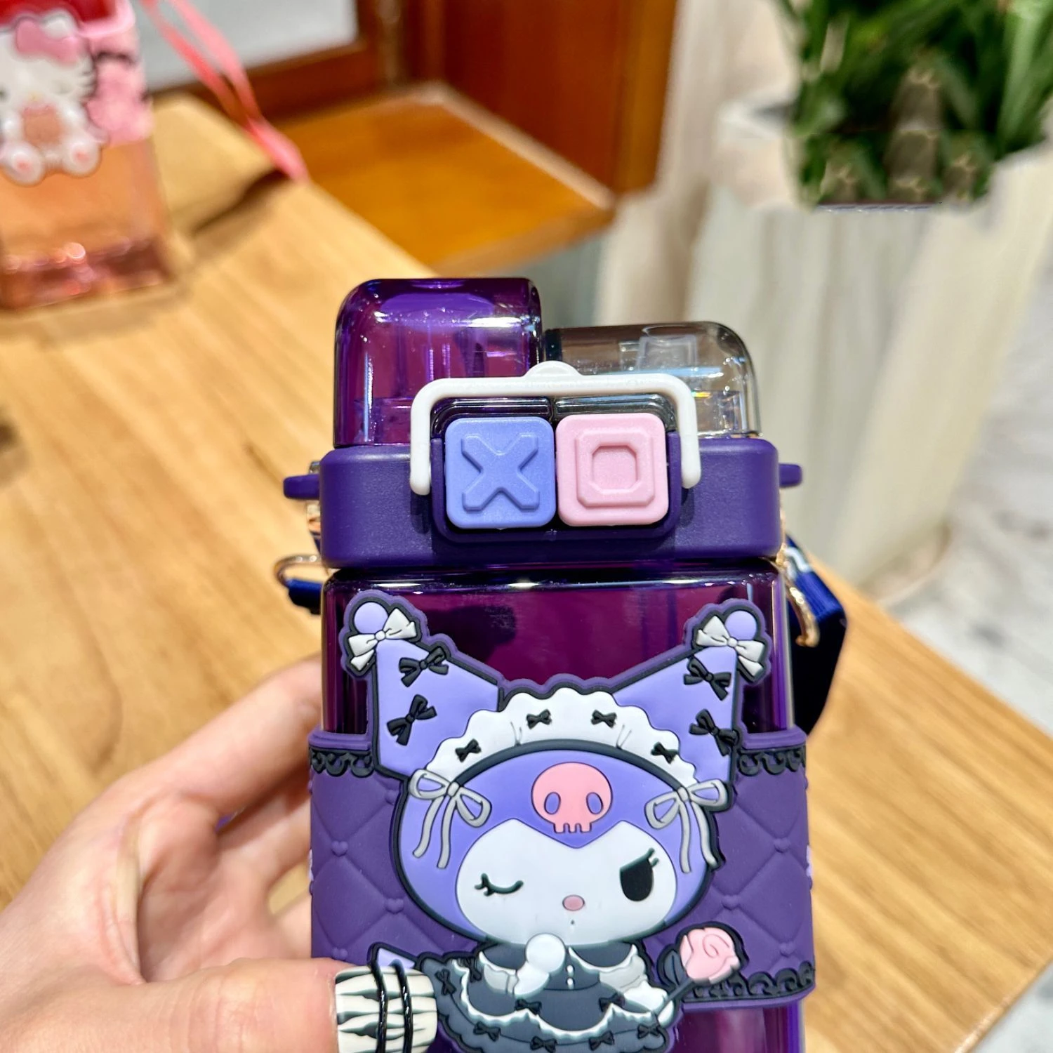 MAIMAI Sanrio Kuromi Cinamon Plastic Cup - Double Straw