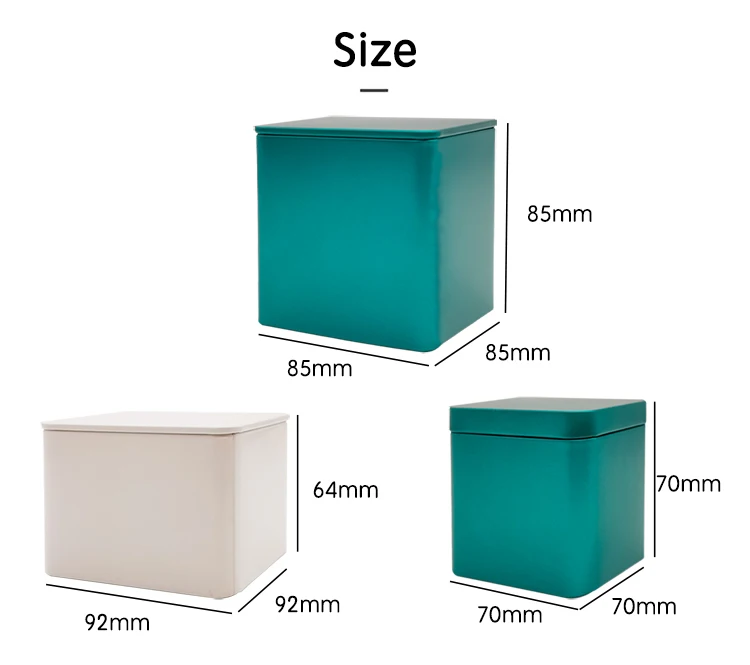 Custom Logo Designs Metal Square Tea Tin Box Container Gift Packaging ...