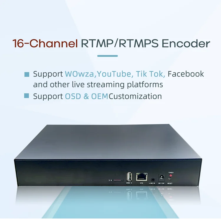 16 Channel Ip Encoder H264 H265 Rtmp Rtsp Hls Mu3 Flv Live Encod Stream Live Streaming Device ...