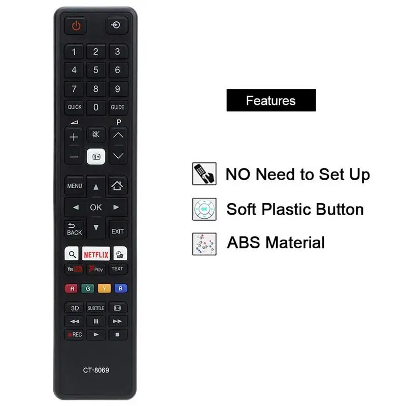 Replacement Toshiba TV Remote Control CT-8069 - Smart & Easy
