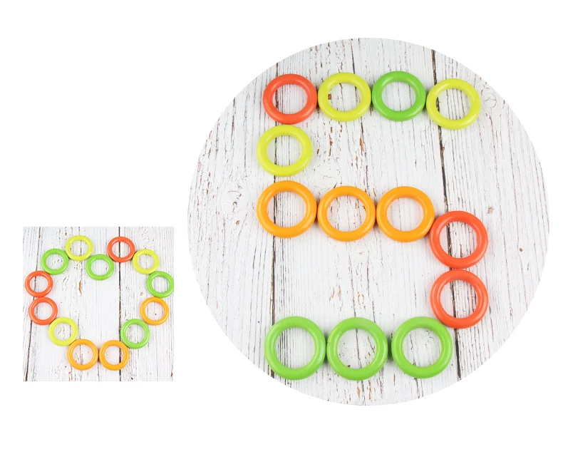 Kids Outdoor Indoor Wooden Rainbow Ring Toss Game Exercise Hand Eye ...