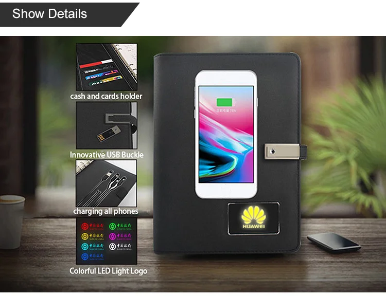 Wireless Charger Power Bank Notebook - Corporate Gift