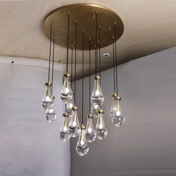 China New Modern Luxury Light Rain Round Crystal Lighting Restoration ...