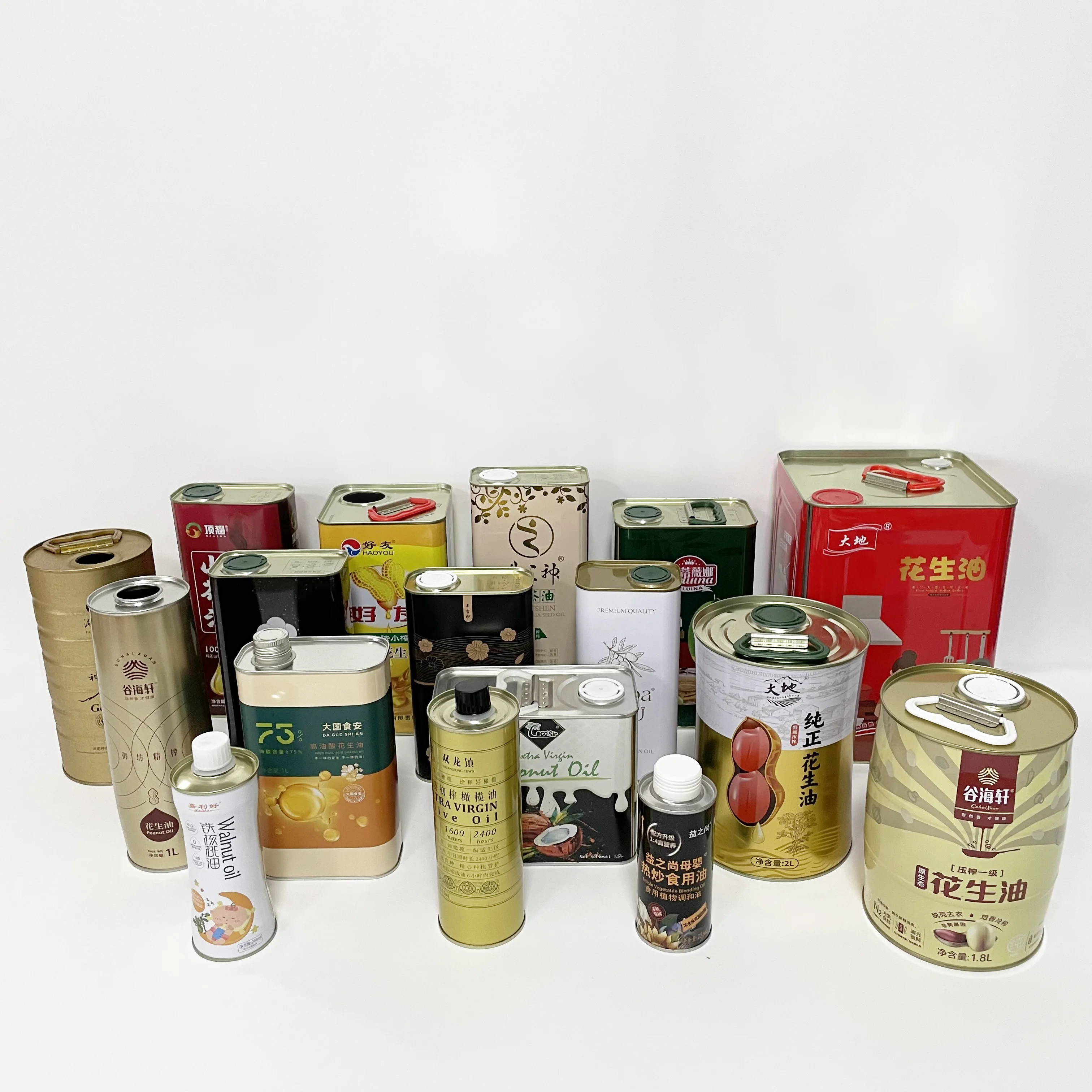 Custom Metallic Can Olive Oil Metal Tin Can For Cooking Oil - Buy Olive ...
