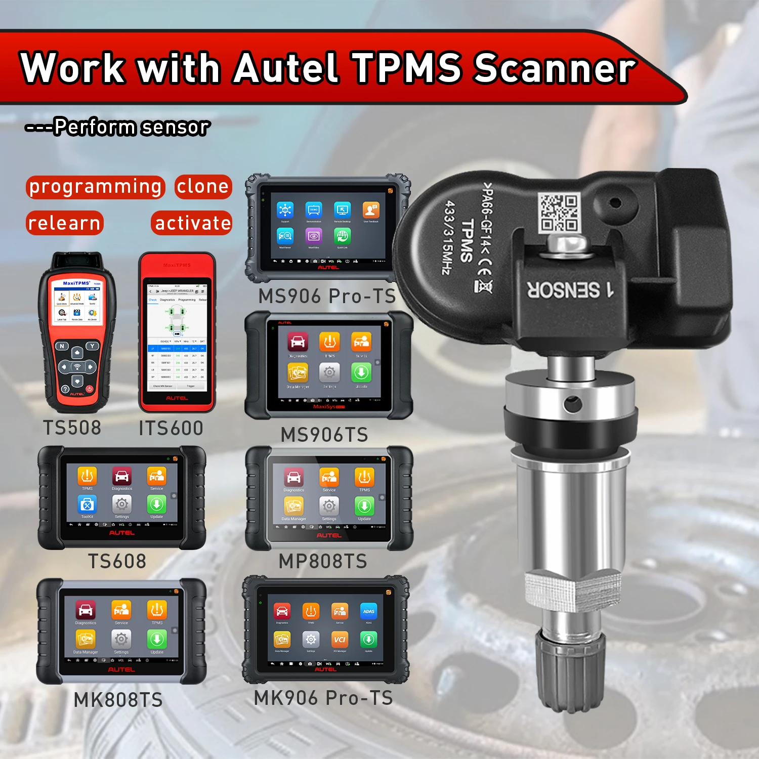 autel Mx-sensor Mx 315 mhz 2-in-1 Tpms Sensor Machine Programmer Auto ...