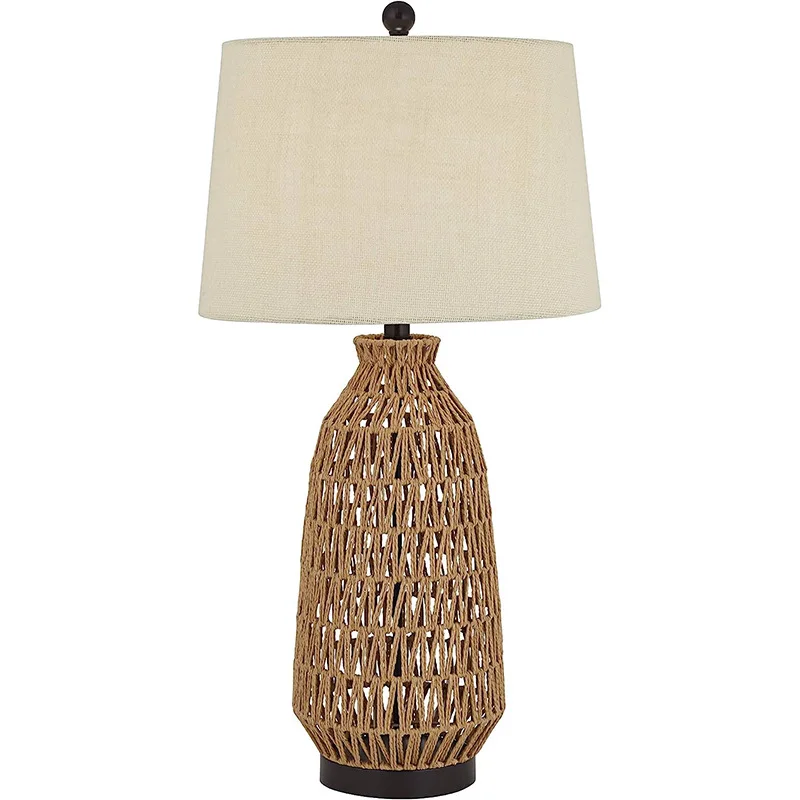 Decorative Retro Natural Rattan Table Lamp,Rattan Woven Woven Lamp ...