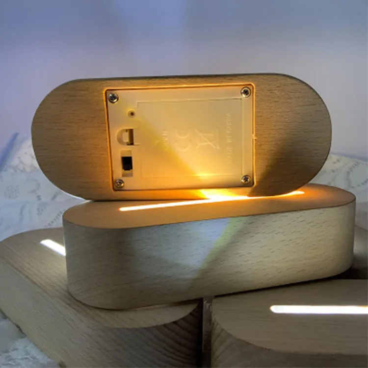 Wooden LED Lamp Bases - Modern, Warm Lighting Solutions