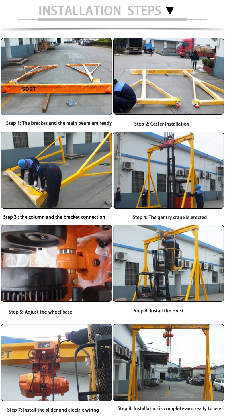 Portable Gantry Crane with Hand Chain Block CD MD PA