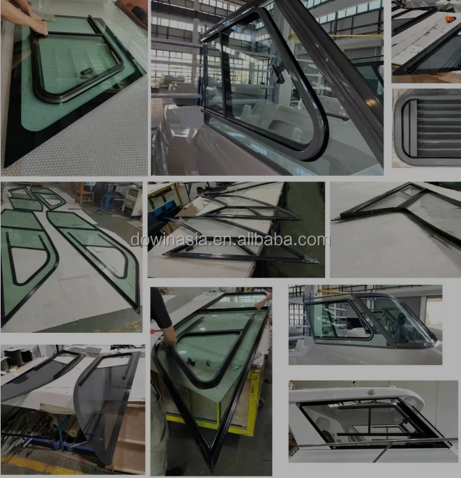 Customized Black Frame Aluminum Glass Sliding Windows for Yachts