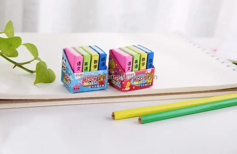 Cute Kawaii Notebook Book Shaped Eraser Set of 4 Pcs| Alibaba.com