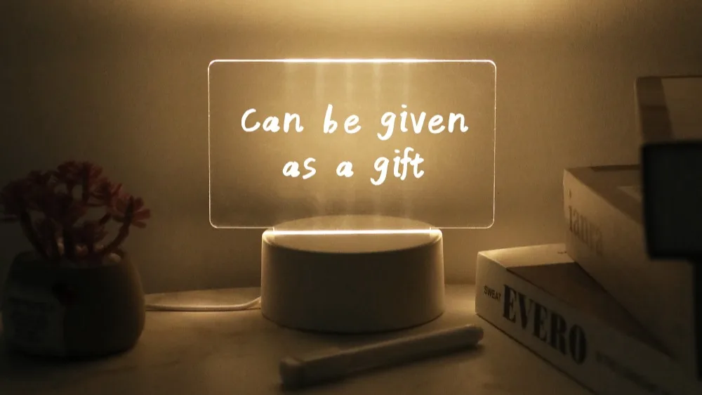 Custom Usb Creative 3d Led Night Light Diy Note Board Message Board Usb ...