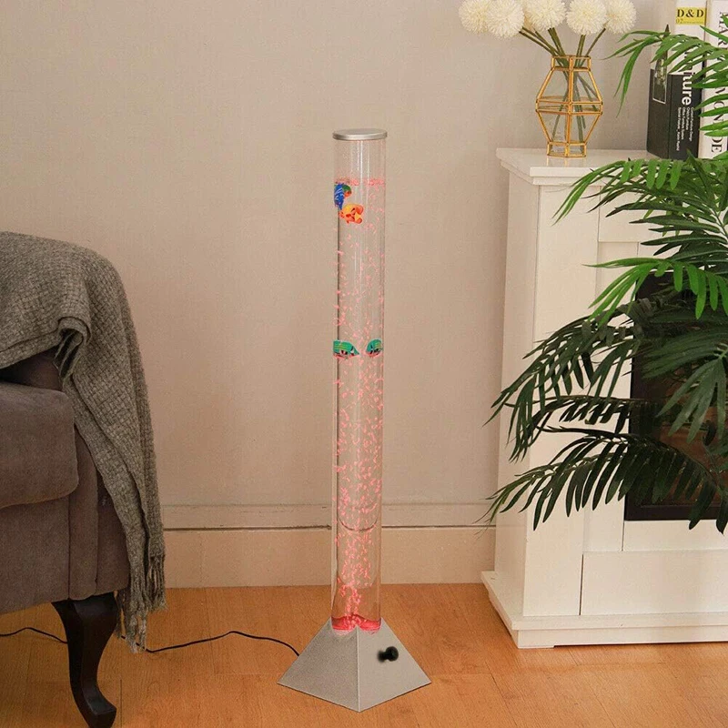 Custom Clear Acrylic Water Column Bubble Lamp LED Colorful
