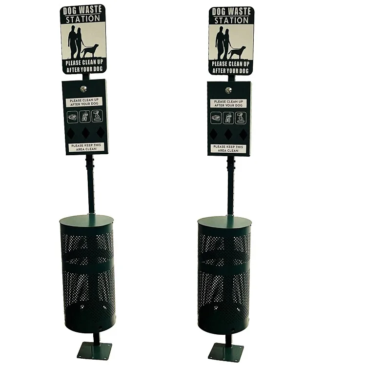 Outdoor Dog Waste Station Poop Bag Dog Pet Poop Waste Trash Can Park ...