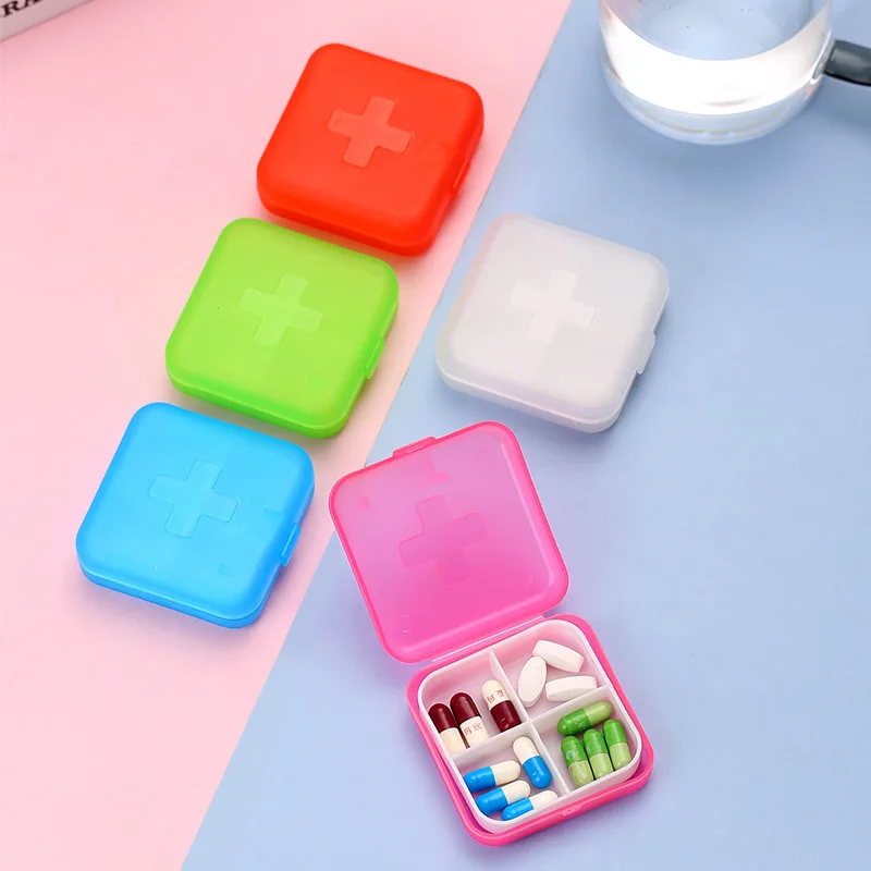 NBBLUESKY 4-Case Plastic Fancy PP Pill Storage Box Pill Organizer for ...