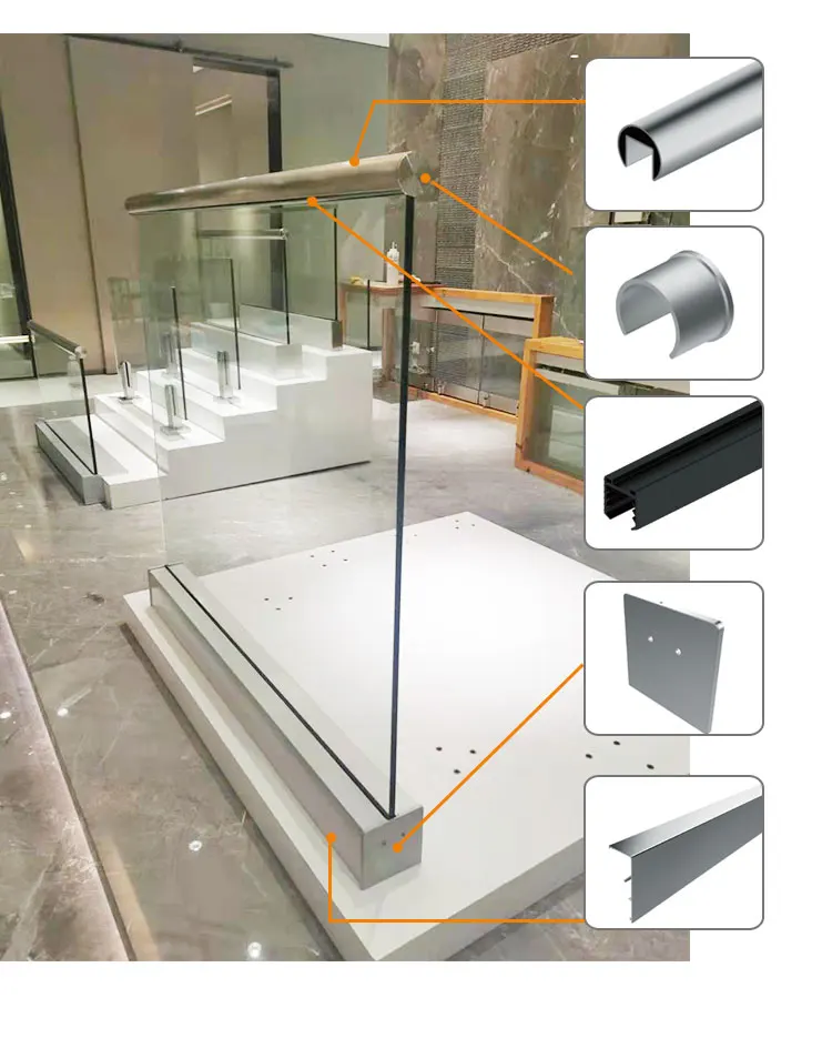 U Channel Glass Fence Security Balcony Glass Railing Modern Design ...