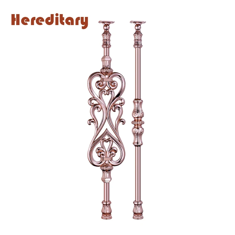 White Gold Plated Stair Railings & Cast Aluminum Balcony Railing Design ...