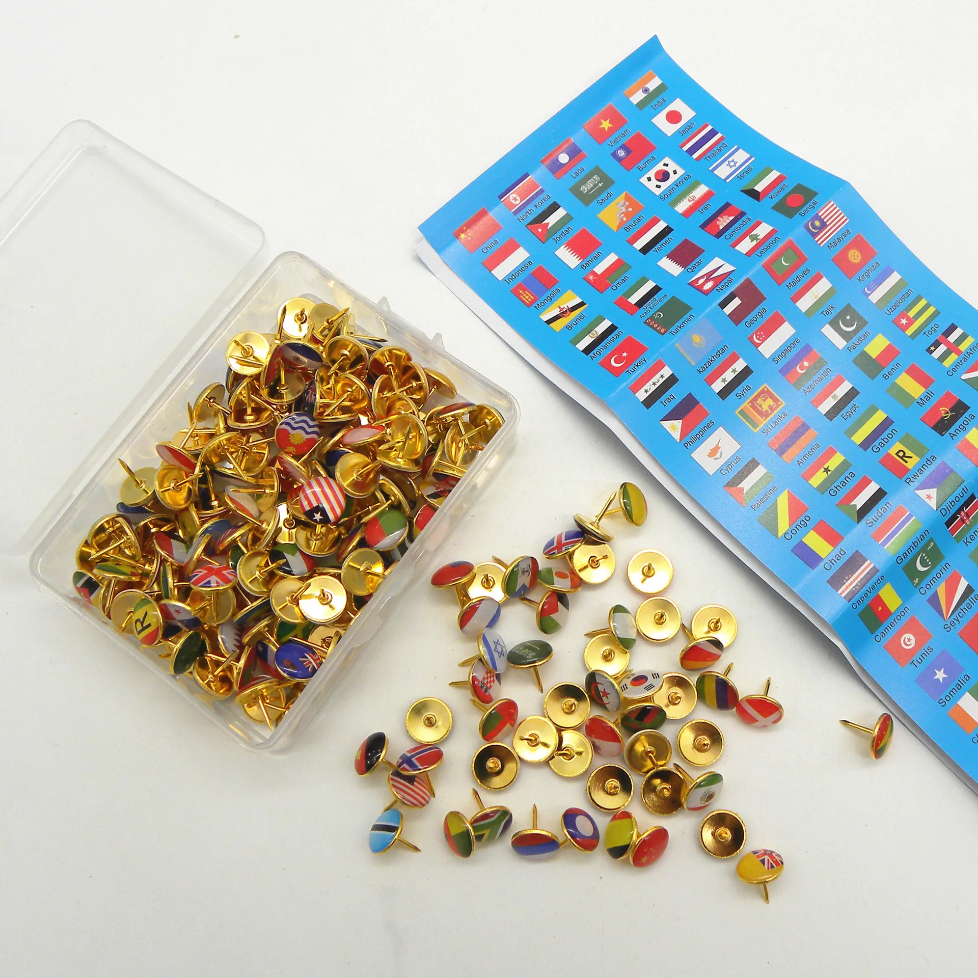 Colorful National Flags Pin Set - Perfect for Decor & Crafts