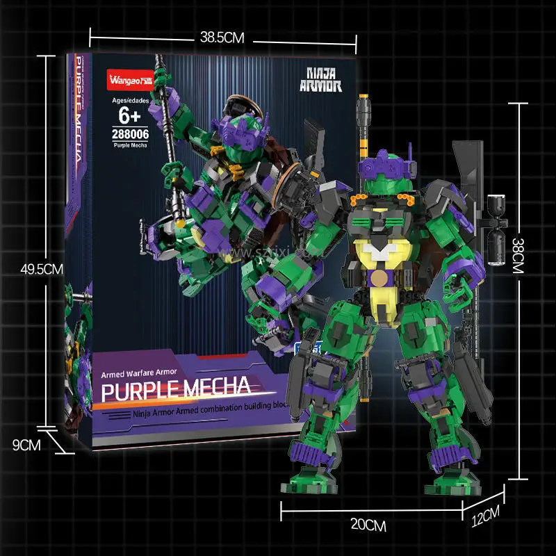 Wangao 288006 Genuine Purple Mecha Mecha Small Particle Assembly ...