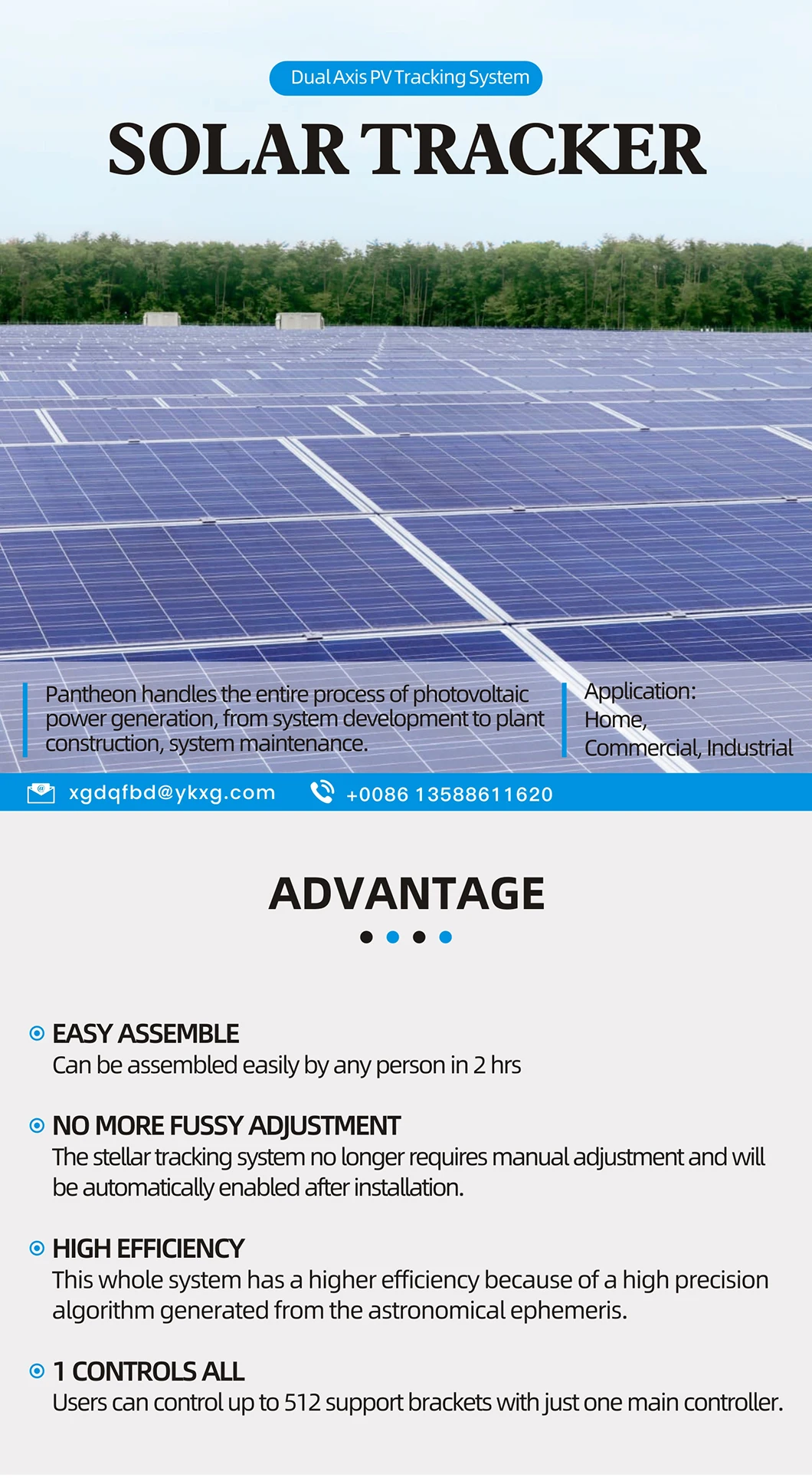 Tilt Single Axis Solar Pv Tracking System 3kw Smart Tracker Power Clean ...