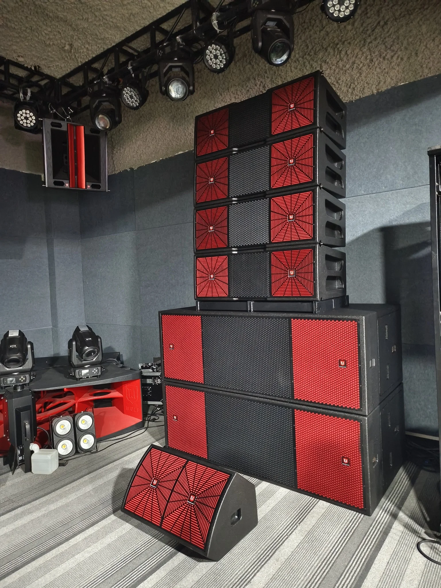 Dual 12 Inch Subwoofer Line Array Pro Sound Speakers System Power ...
