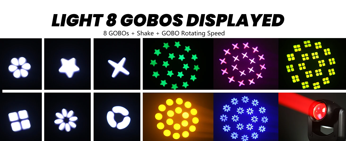 150W LED Mini Beam Moving Head Light Gobo Dot Beam DJ Party Disco LED ...