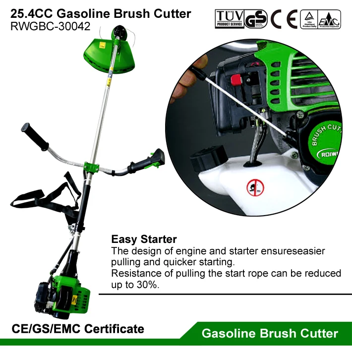 25.4CC 2-Stroke Gasoline Powered Grass Cutter Cordless Petrol Grass ...