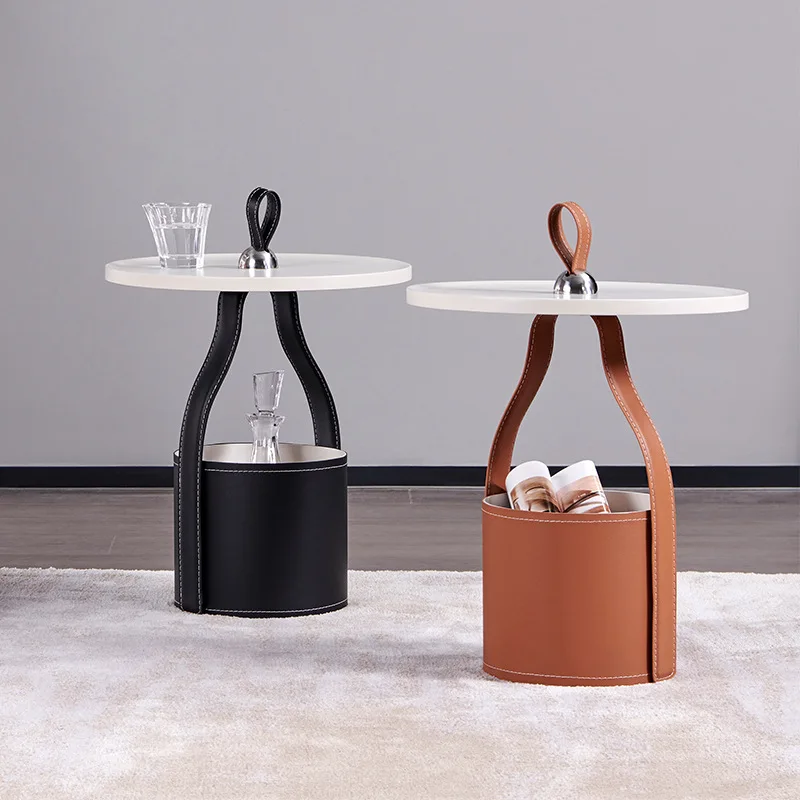Hand-held Side Few Saddle Leather Minimalist Living Room Storage Small ...