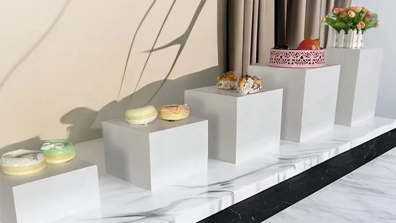 Clear Acrylic Cake Stand Nesting Risers Cube Transparent Acrylic Buffet ...